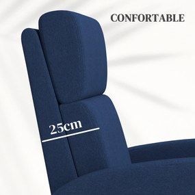 HOMCOM Relaxační křeslo s manuálně nastavitelným opěradlem až do 160°, integrovaným podnožkem pro obývací pokoj, ložnici, kancelář a domácí kino, nos…