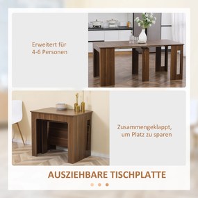 HOMCOM jídelní stůl rozkládací stůl rozkládací kuchyňský stůl jídelní stůl do obývacího pokoje jídelna moderní design hnědá 180 x 85 x 75cm | Aosom