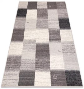 Kusový koberec vlněný ANGEL 7961 / 52022 Geometrický čtverce béžový šedý Rozměr: 120x170 cm