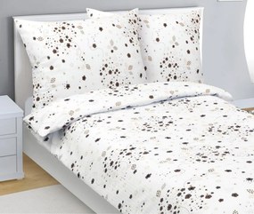 Povlečení krepové Hnědá,Bílá 80/305 - 140x200, 70x90 cm