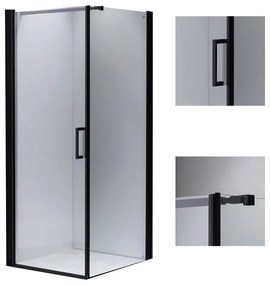 BPS-koupelny Čtvercový sprchový kout HYD-SK44 80x80 černá/transparent