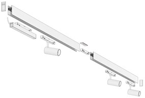 Kolejnicový systém osvětlení SET 2m - tři bílé bodovky