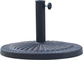 Základna pro slunečník Outsunny průměr 3,8-4,8 cm s květinovým motivem a knoflíkem, hmotnost 15 kg, zahradní pryskyřice 49x32 cm | Aosom