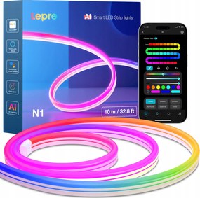 Led pásek neon smart 10 m Rgb flexibilní IP65 aplikace hudba Alexa Google