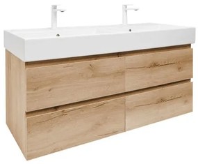 Koupelnová skříňka s umyvadlem SAT B-Way 119x50x45 cm dub mat BWAY2120OAKU2BB