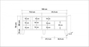 TV stolek Marina Mila 160 cm borovice atlantská