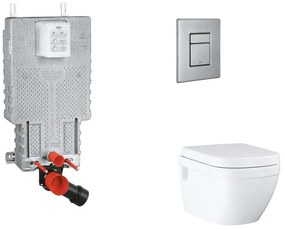 Grohe Uniset - Set předstěnové instalace, klozetu, sedátka SoftClose a tlačítka Skate Cosmopolitan, kartáčovaná nerezová ocel SANI15BB2109