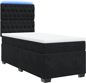 Box spring postel s matrací černá 80 x 200 cm samet 3293070
