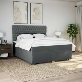 Box spring postel s matrací tmavě šedá 180x200 cm textil 3290575
