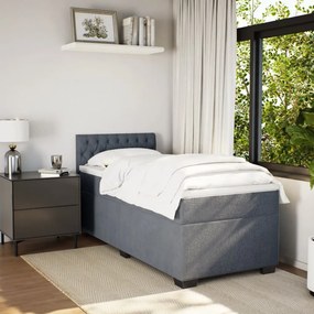 Box spring postel s matrací tmavě šedá 100x200 cm samet 3286241