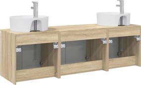 Sada koupelnových skříněk 3 ks Dub sonoma 49,5 x 44,5 x 65 cm 3405669