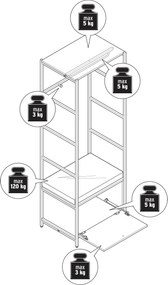 Tchibo - Předsíňová stěna »Grade« s lavicí a sedákem - barva: bílá