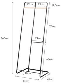 Yamazaki, Stojací věšák Tower 2739 v.163 cm | černý