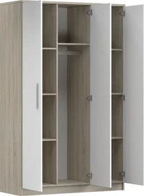 IDZ Šatní skříň OMEGA III 3D 19, 120 cm Dub Sonoma/Bílá