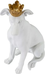 Dekorativní soška Dog 33 cm bílá