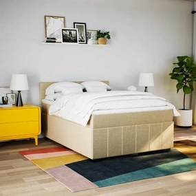 Box spring postel s matrací krémová 140x190 cm textil 3289361