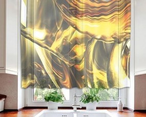 DIMEX | Hotové záclony - kusová fotozáclona Zlatý abstrakt VO-140-028 | zlatá | 140 x 120 cm