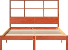 Postel s knihovnou bez matrace 140 x 200 cm masivní borovice 3321605