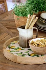 Dřevěná mangová miska s citróny Tours Limone Blossom - Ø 15*7 cm / 500ml