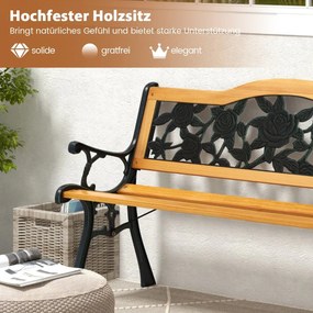 Costway Zahradní lavice odolná proti povětrnostním vlivům 2 místná s područkami