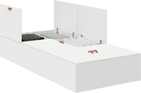 Rám postele s úložným prostorem s úložištěm Bílá 90 x 190 cm 3335405