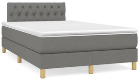 Box spring postel s matrací a LED tmavě šedá 120x190 cm textil 3270110