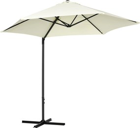 Outsunny Ø256x245 cm Zahradní Slunečník Offset Parasol s Ručním Otočením 360° a Křížovou Základnou pro Terasu a Zahradu | Aosom