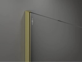 Mexen Kioto, sprchová zástěna Walk-In 140 x 200 cm, 8mm sklo vzor zrcadlo, zlatý matný profil, 800-140-101-55-50