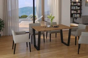 Casarredo - Komfort nábytek Jídelní stůl KAISARA 185x67 cm, černá/lancelot