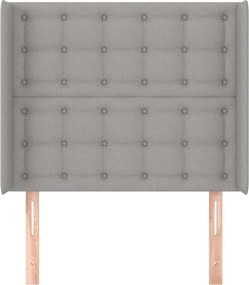 Čelo postele typu ušák světle šedé 83x16x118/128 cm textil 3119988
