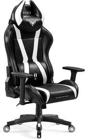 Herní židle z ekokůže Normal Size, černo-bílá: Diablo X-Horn 2.0