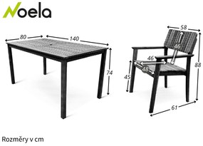 Noela Zahradní dřevěná sestava 1+6 Lucy I.