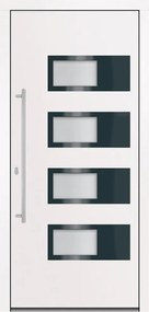 Vchodové dveře bílé 100 x 210 cm hliník a PVC 3157066