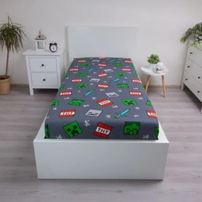 Jerry Fabrics Prostěradlo Minecraft We Got This 90x200x25 cm