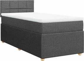 Box spring postel s matrací tmavě šedá 100 x 200 cm textil 3287368