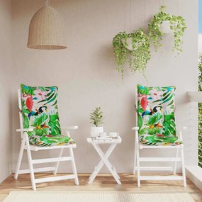 vidaXL Podušky na židli s vysokým opěradlem 2 ks látka oxford [377656] Barva: Bílo-zelená