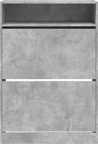 Botník se 2 výklopnými zásuvkami betonově šedý 80 x 34 x 116 cm 3214409