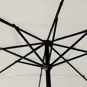 vidaXL 3stupňový slunečník s hliníkovou tyčí pískový 2,5 x 2,5 m