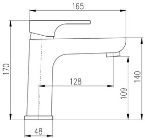 RAV YUKON umyvadlová baterie bez výpusti, chrom, YU128.0