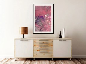 Plakát Karminová abstrakce - geometrická kompozice s nádechem růžové