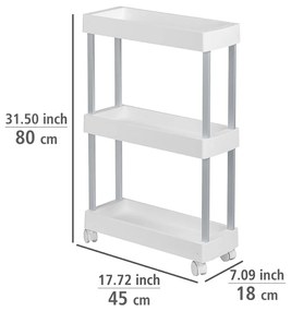 Bílý plastový pojízdný regál 45x80 cm Mino – Wenko