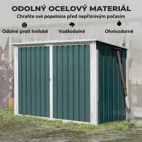 Přístřešek na 2 popelnice z pozinkované oceli, zelený 845-436V02GN