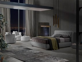 Pregio Italia sofa&relax Velká manželská postel 200x200 cm VERO Vzorník látek: tekno fibra 26 dark green