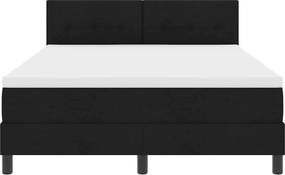 Postel s boxspringem s čelo Černý 140 x 190 cm textil 3338687