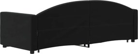 Válenda s přistýlkou a zásuvkami černá 80 x 200 cm samet 3197346