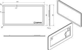 Sapho, NYX LED podsvícené zrcadlo 1000x500mm, NY100