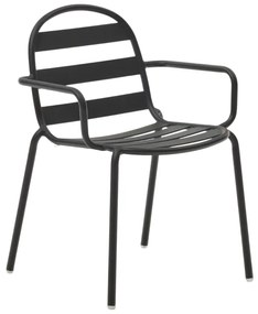 OnaDnes -20% Tmavě šedá kovová zahradní židle Kave Home Joncols