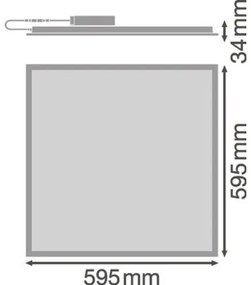 LED panel LEDVANCE Compact 600x600mm 33W/4000K neutrální bílá UGR<19