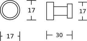 Aqualine Aqualine, SAMBA háček 30mm, 1 ks, černá mat, SB222-1