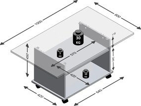 Sconto Konferenční stolek AZUR dub sonoma